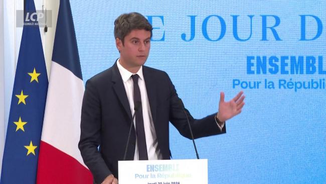Législatives : Gabriel Attal présente le programme de la coalition présidentielle et appelle au ...
